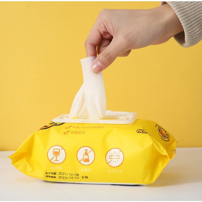 Baby Wipes 80 Sheets 120 sheets Little Yellow Wet Wipes Baby Hand and ...
