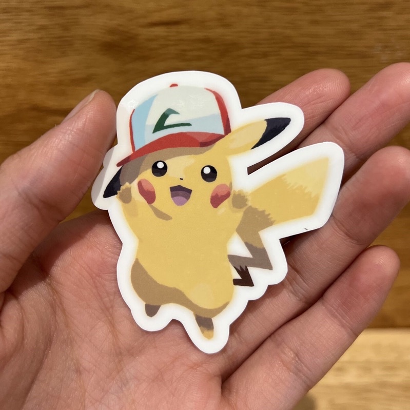 Pikachu w/ Ash's Hat | Cute Pokémon Sticker | Waterproof, Vinyl ...