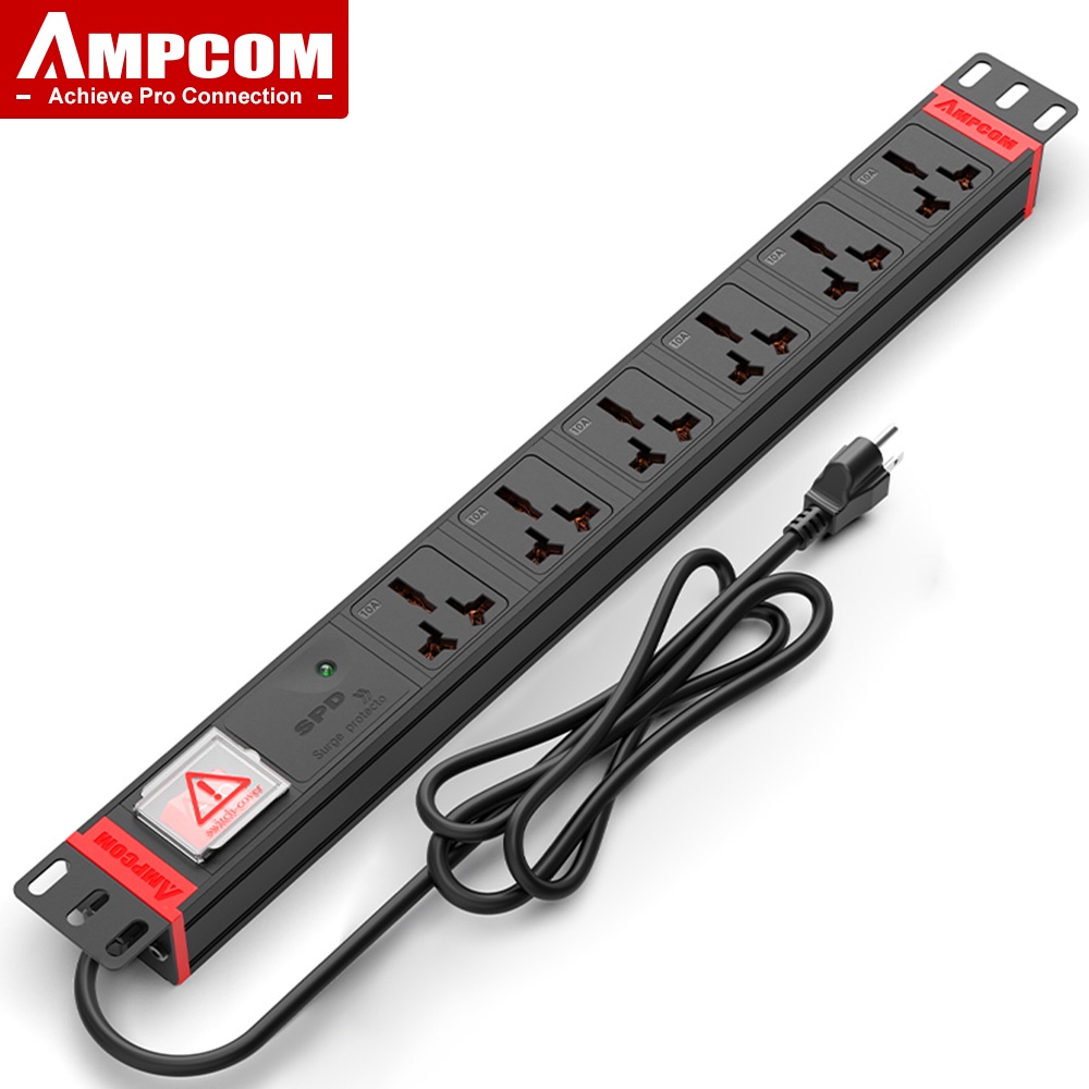 Ampcom 19 Inches Universal Pdu 6 Outlets With Surge Protection Spd ...