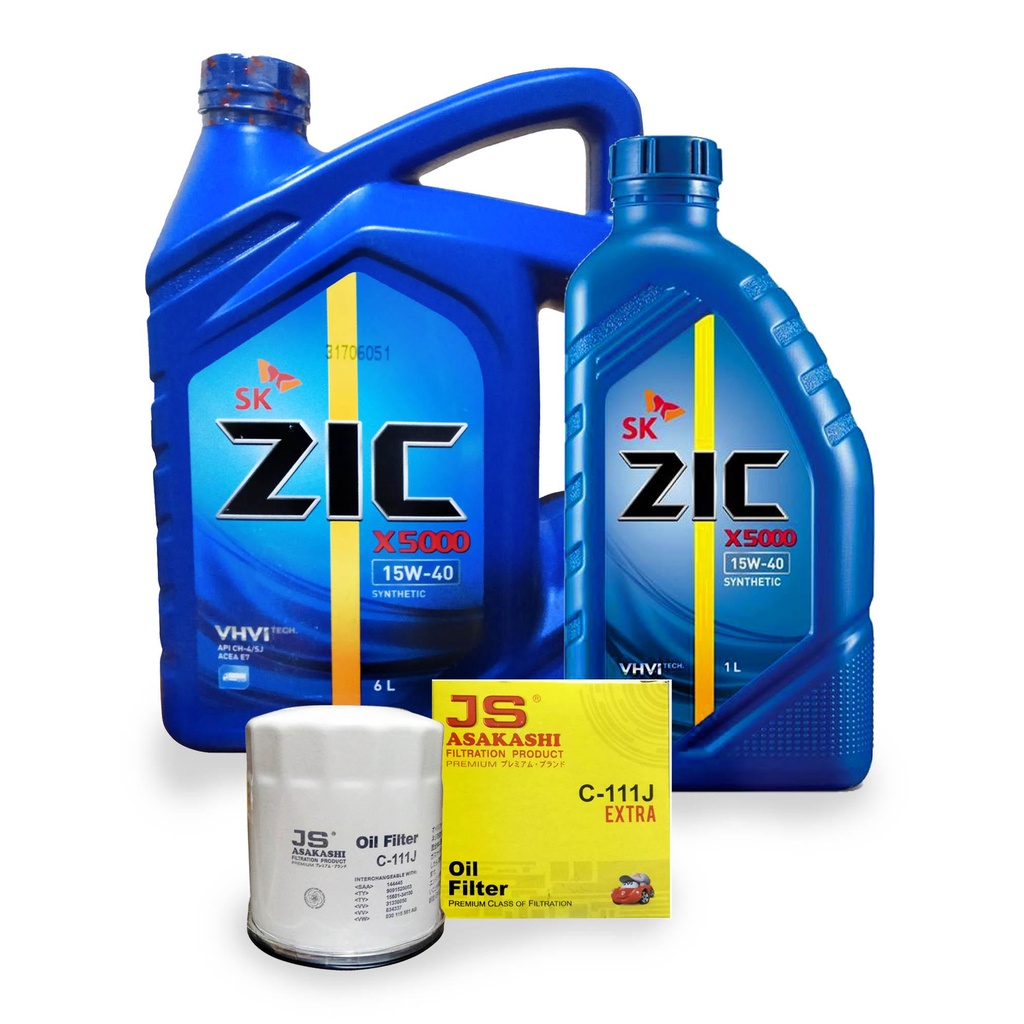 SK ZIC X5000 15W-40 Fully Synthetic Diesel Motor Oil Bundle 7 Liters ...
