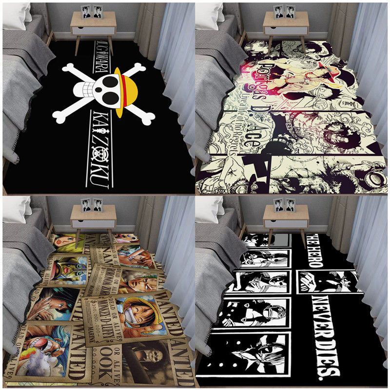 Cartoon Carpet One Piece Anime Floor Mat Bedroom Dirt-Resistant Bedside ...