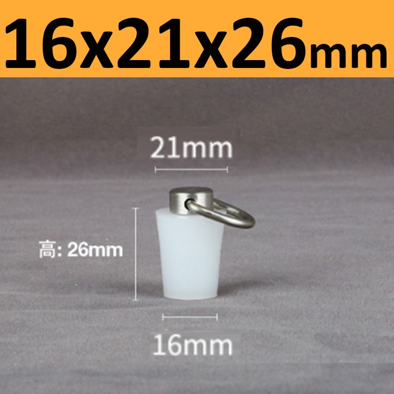 1Pc Silicone Plug with Steel D Shape Handle Clear Conical Rubber ...