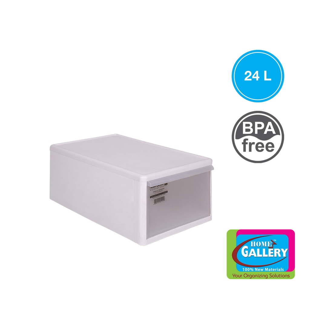 Home Gallery Plastic Single Drawer 24L | Multi-Purpose Stackable ...