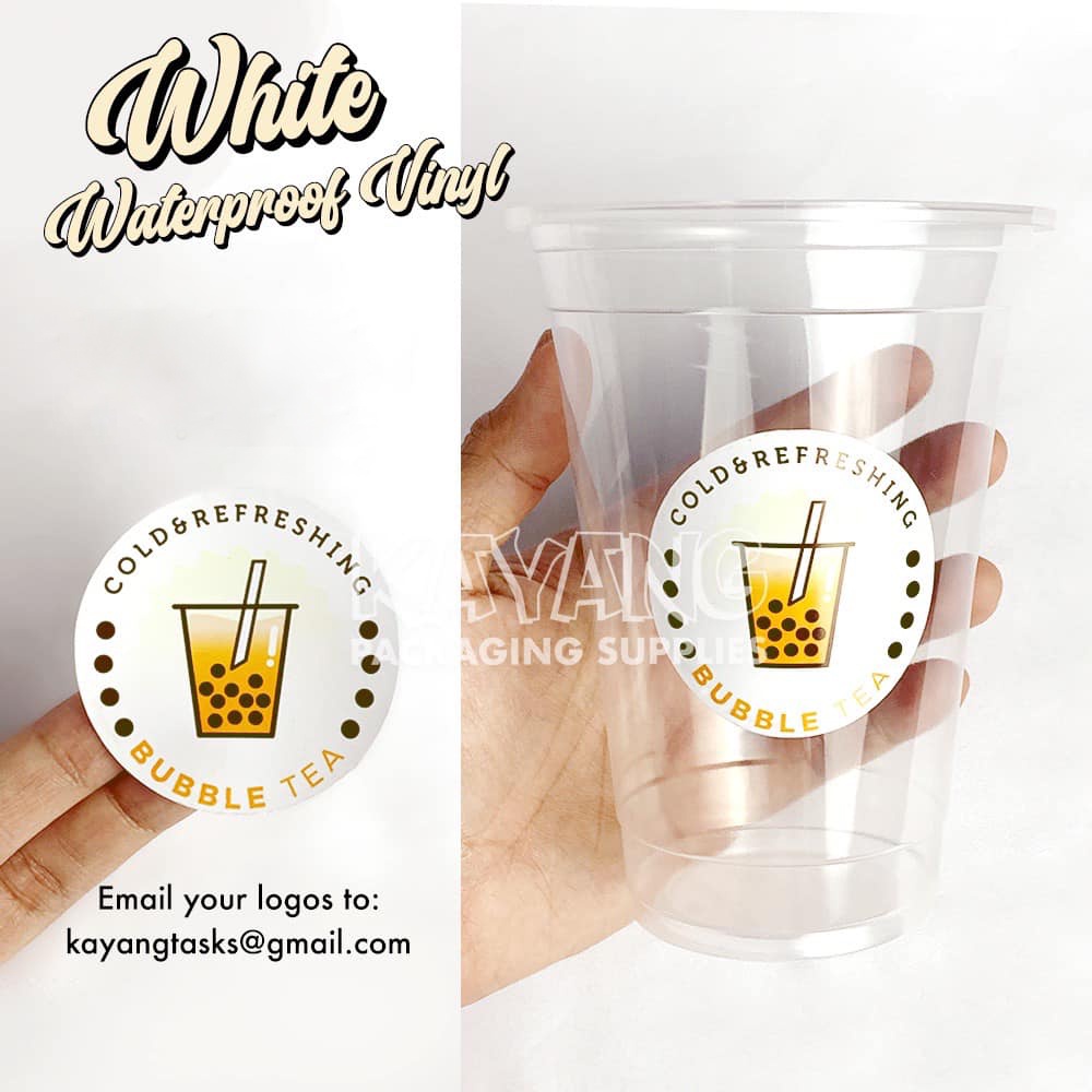 Custom Sticker Label | Logo | Per A4 Sheet (For Milk Tea Cups, Paper ...