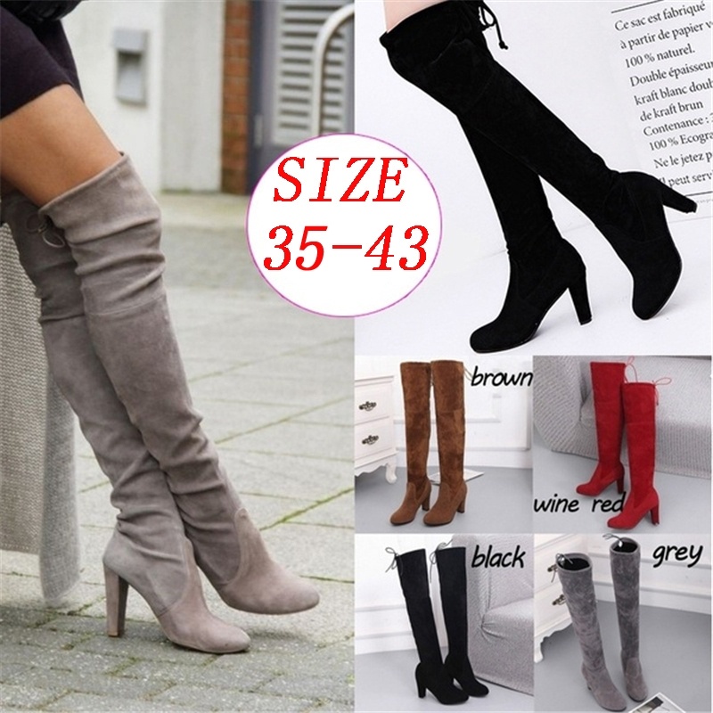 Size 34-43 Women 9cm Fashion Martin Boots Over Knee High Boots Long ...