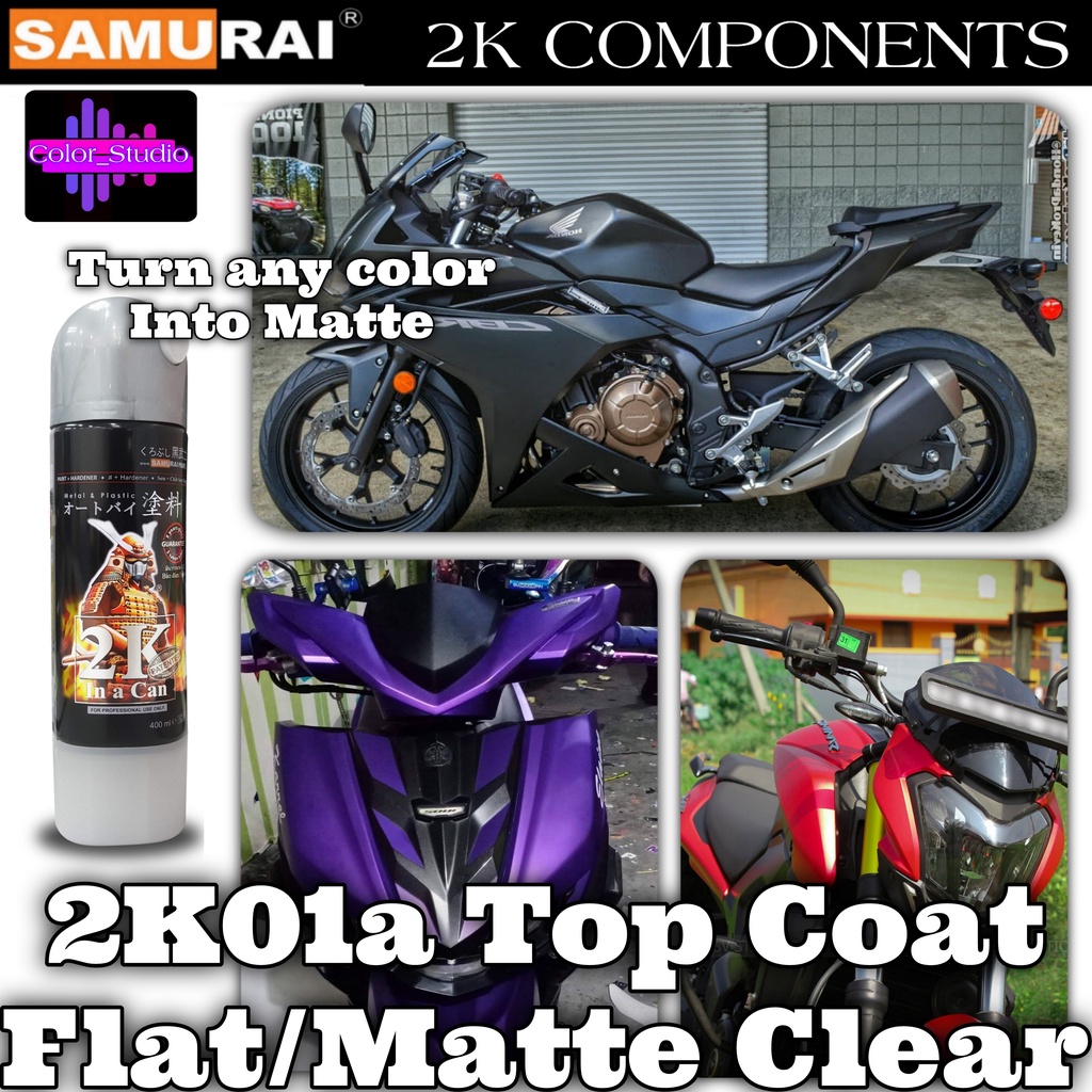 SAMURAI Spray Paint 2K01A Top Coat Flat/Matte Clear with Catalyst ...