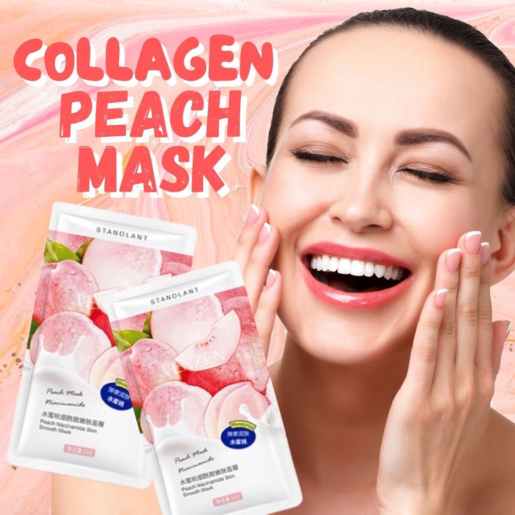 VENZEN PEACH MASK NIACINAMIDE | COLLAGEN MASK | MOISTURING | WHITENING ...