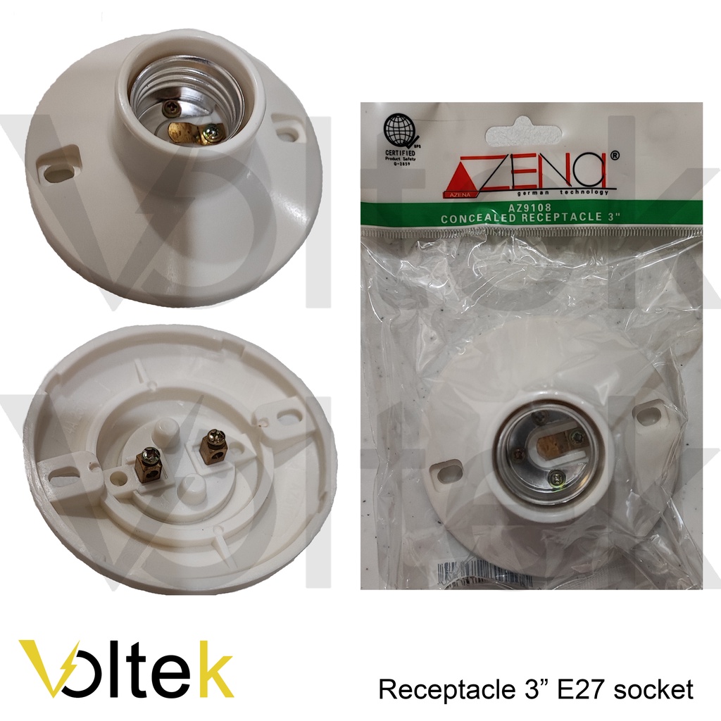 Receptacle for ceiling e27 socket 2", 3", 4" (2x2, 3x3, 4x4) for bulb ...