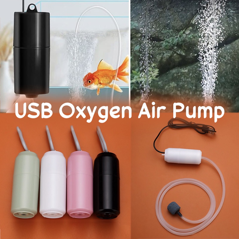 Mini Oxygen Air Pump Aquarium Portable USB Fish Tank Air Bubble Pump ...
