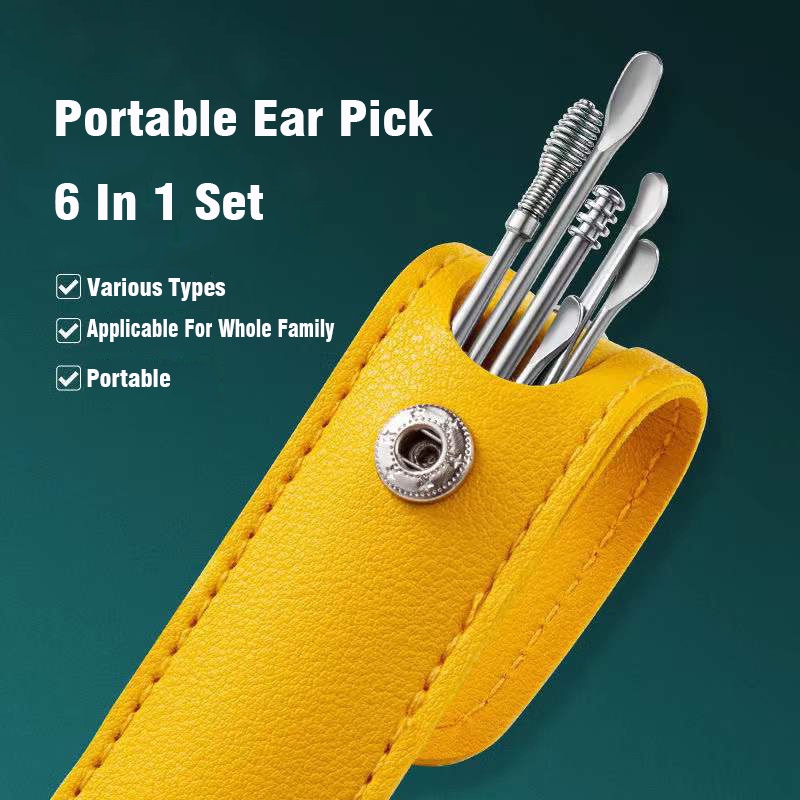 Portable Ear Pick Set Ear Cleaning Set Ear Wax Remover Lemon Yellow ...