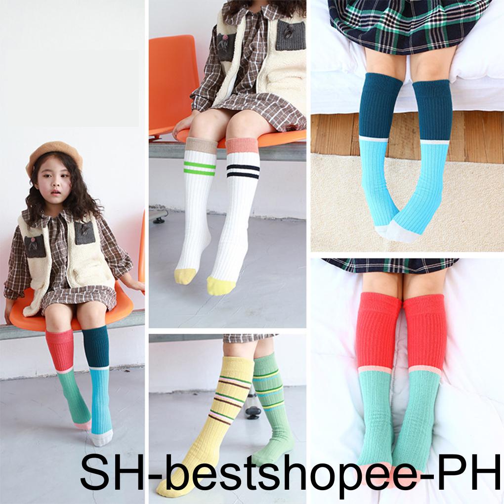 1 Pair Casual Soft Breathable Knitted Socks Kids Students Simple Design ...