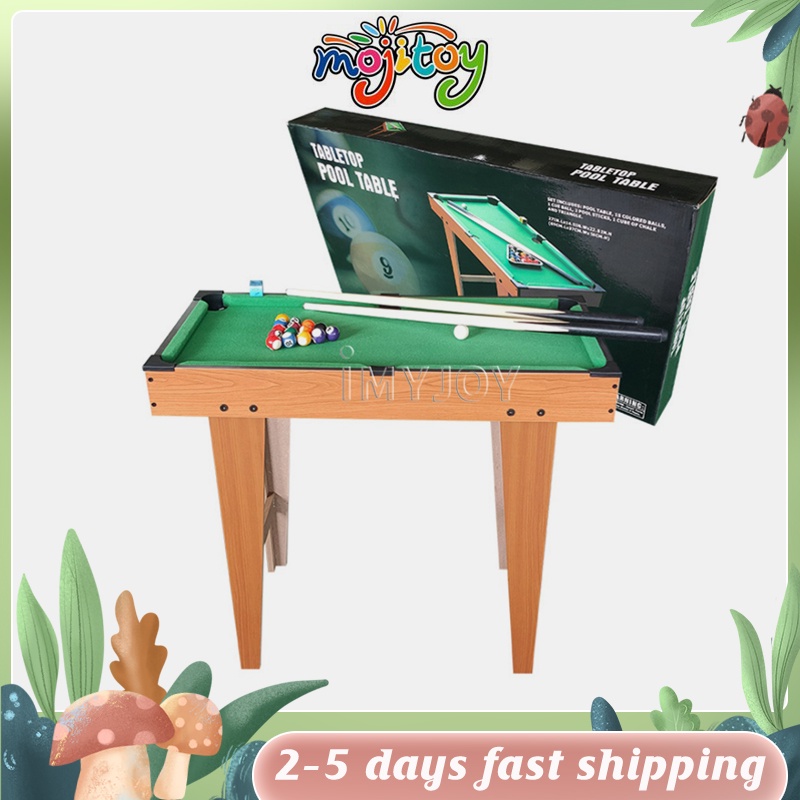 Mini billiard table set 27x14 inches kids wooden with tall legs small ...