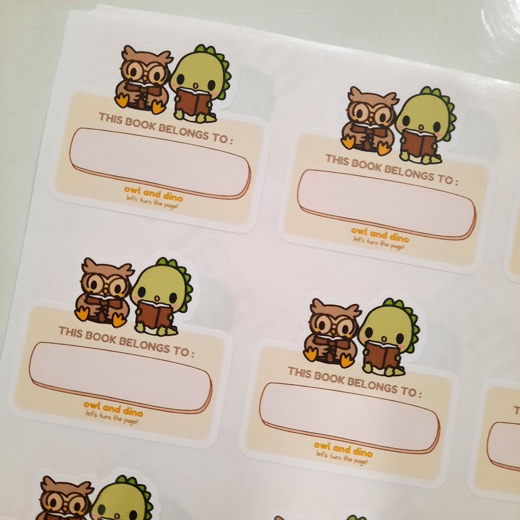 Owl and Dino Book Label Sticker | Shopee Philippines