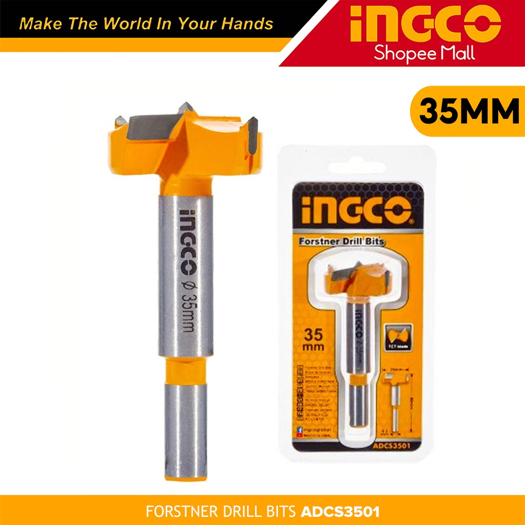 Ingco ADCS3501 Forstner Drill Bit with TCT Blade 35mm (1-3/8") for Hole ...
