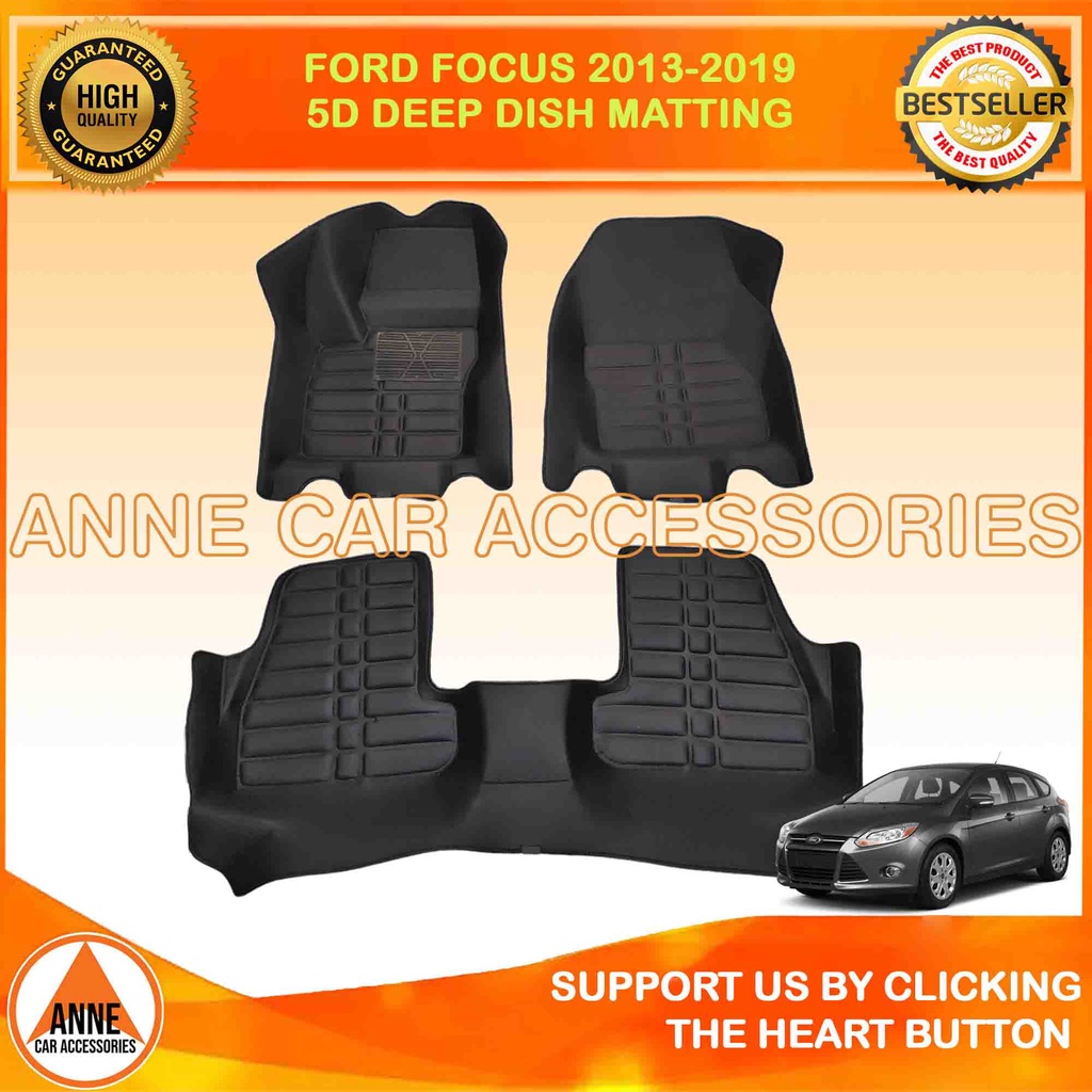 Ford Focus 2013 - 2019 5D Black Deep Dish Matting Floor Liner Floor ...