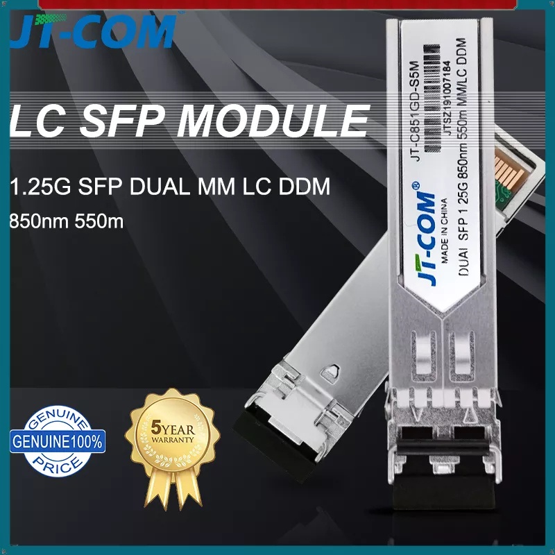 JT-COM Gigabit LC SFP Module with DDM, 1.25G (LC DUPLEX) Multi Mode 550m 850nm Optic Module ...