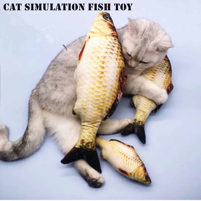 Soft Plush 3D Simulation Cat Toy Fish Catnip Fish-shaped Anti-bite ...
