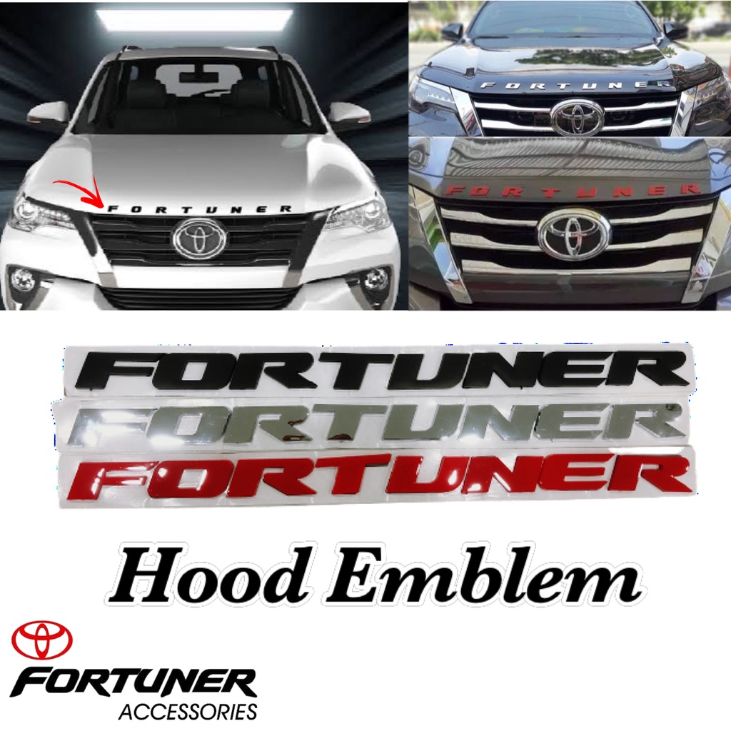 CP FORTUNER Letters Car Auto Front Hood Emblem Badge Sticker Logo ...