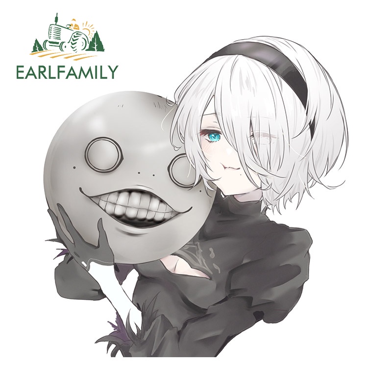 EARLFAMILY 13cm x 12.3cm for 2B Nier Car Sticker Waterproof Decals Car ...
