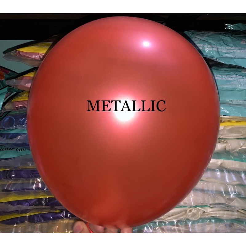 10inches 100pcs Metallic Red Balloons | Shopee Philippines