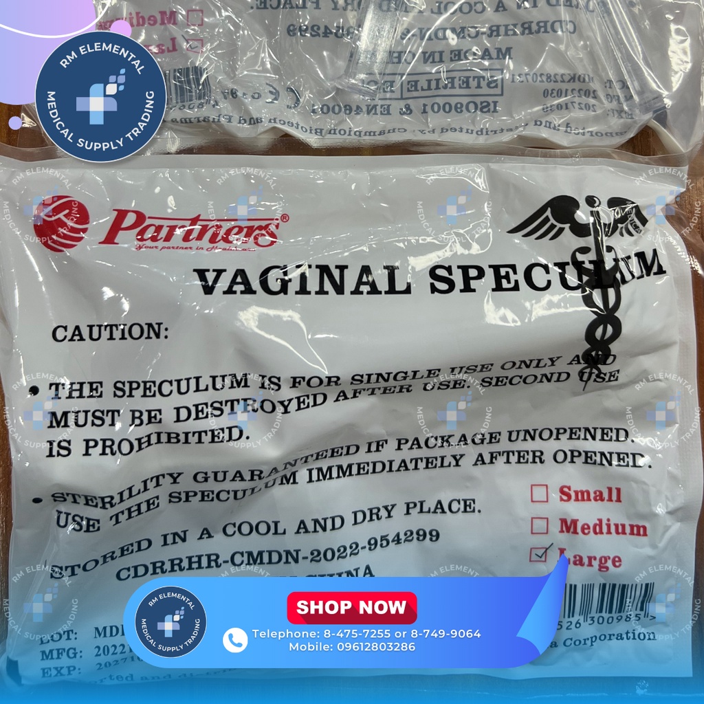 Vaginal Speculum Sterile Disposable Transparent SIZES: SMALL, MEDIUM ...