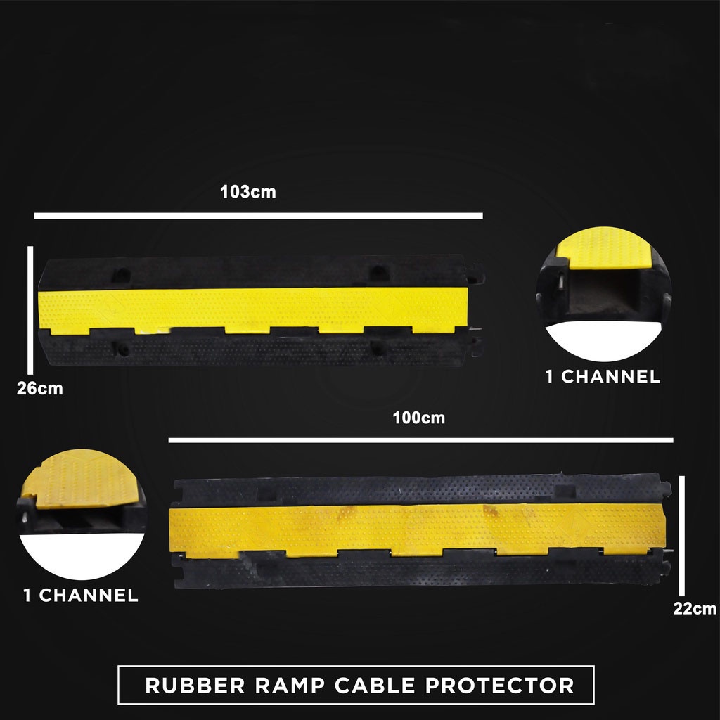Rubber Cable Ramp Wire Protector 2 Channe Rubber Humps Speed Bump One ...
