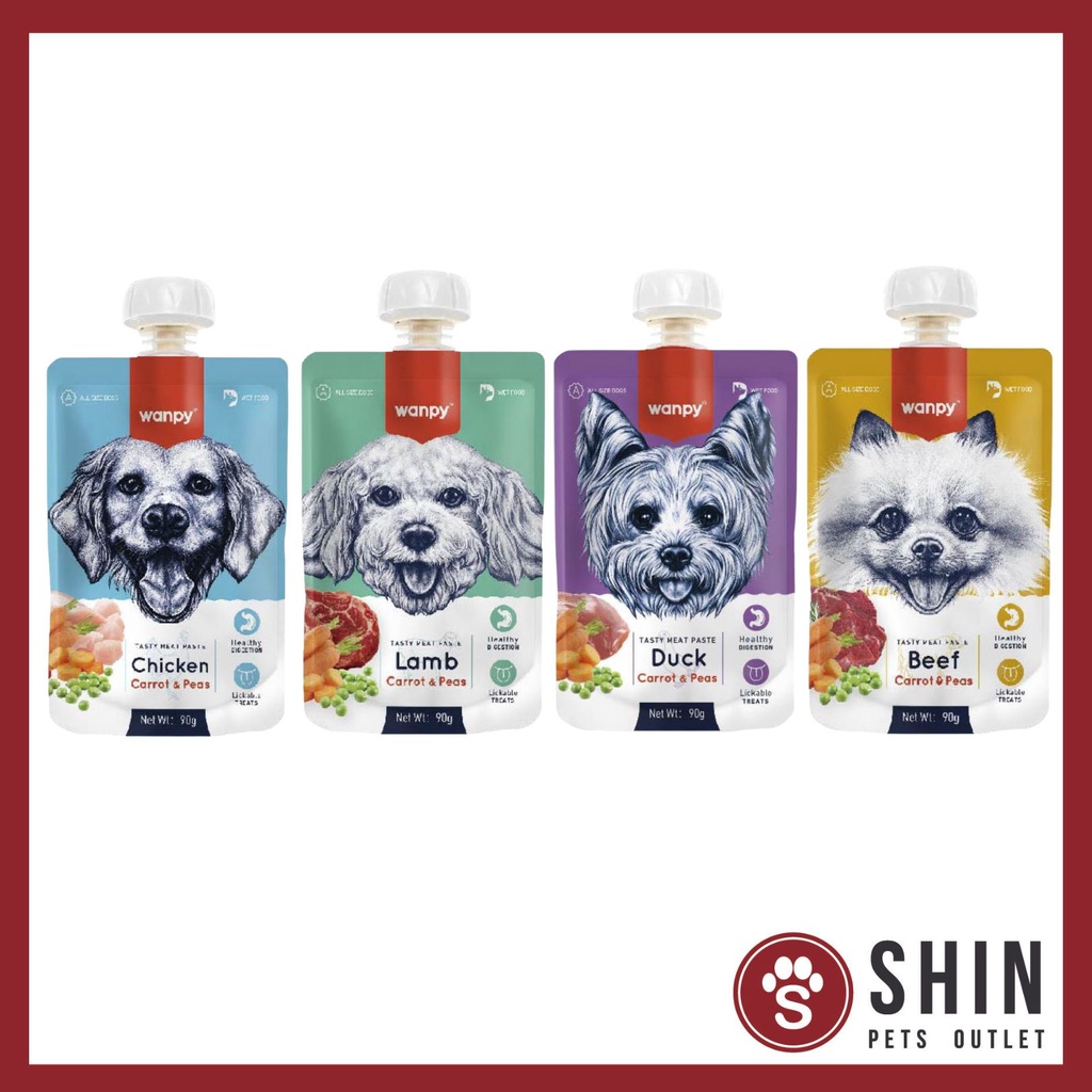 Wanpy Tasty Meat Paste Pouch 90g / Dogs / Wet Food | Shopee Philippines