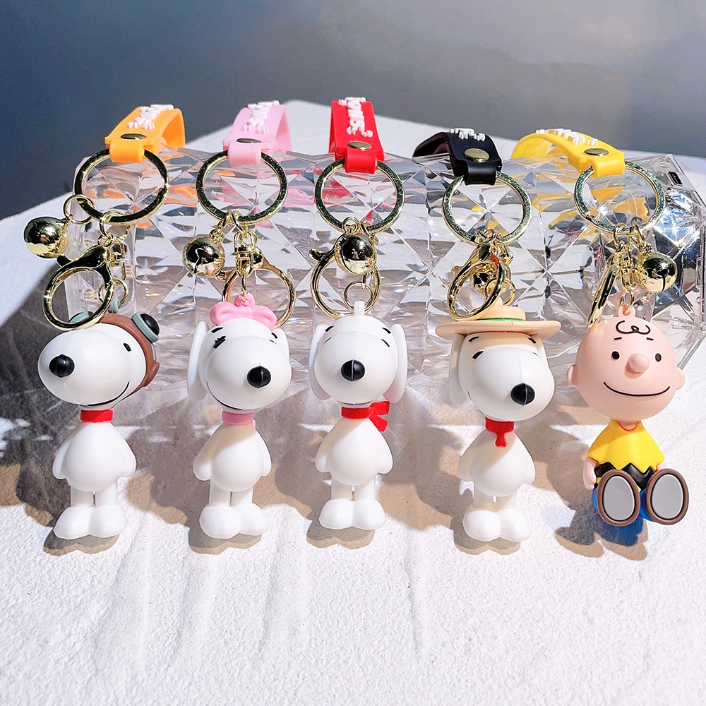 Peanuts Charlie Brown Snoopy Cartoon Keychain Creative Car Key Chain ...
