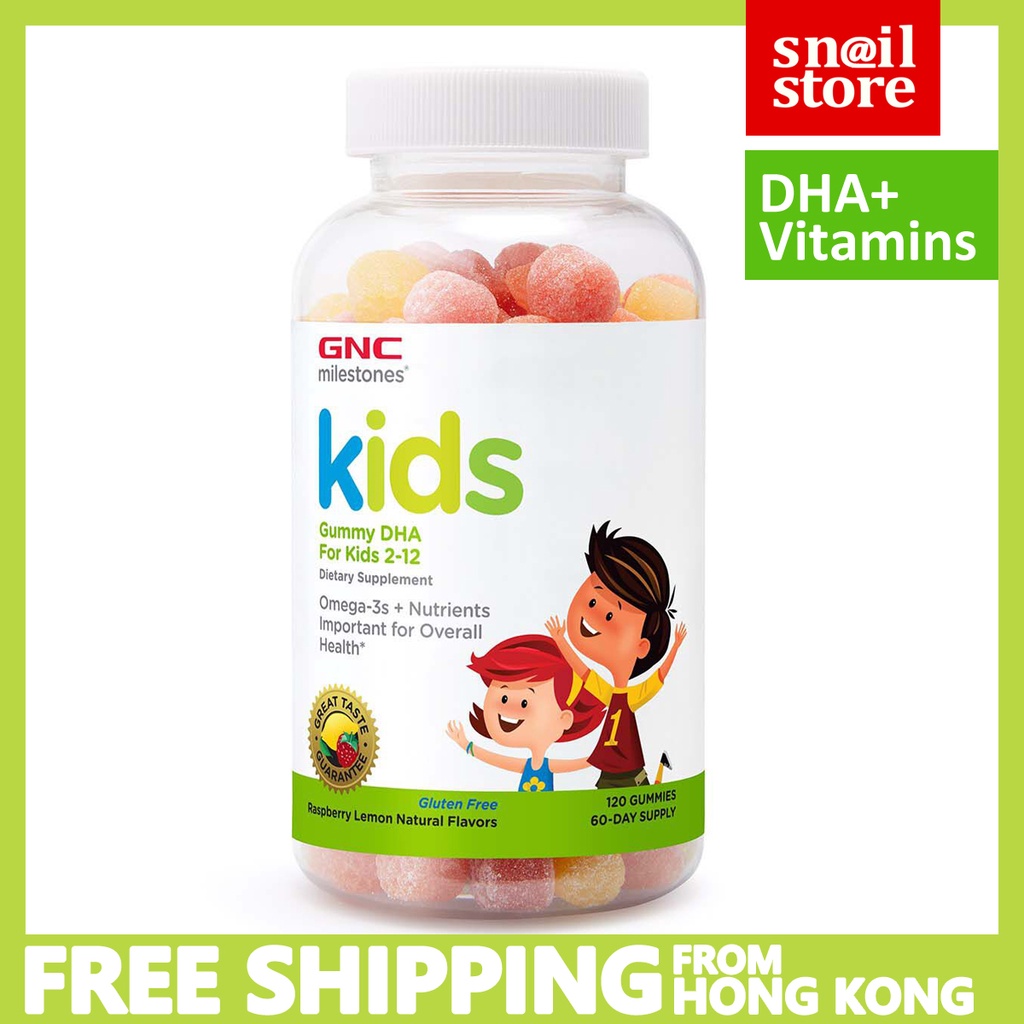 GNC milestones Kids Gummy DHA For Kids 2-12 - 120 Gummies (EXP 2026) | Shopee Philippines