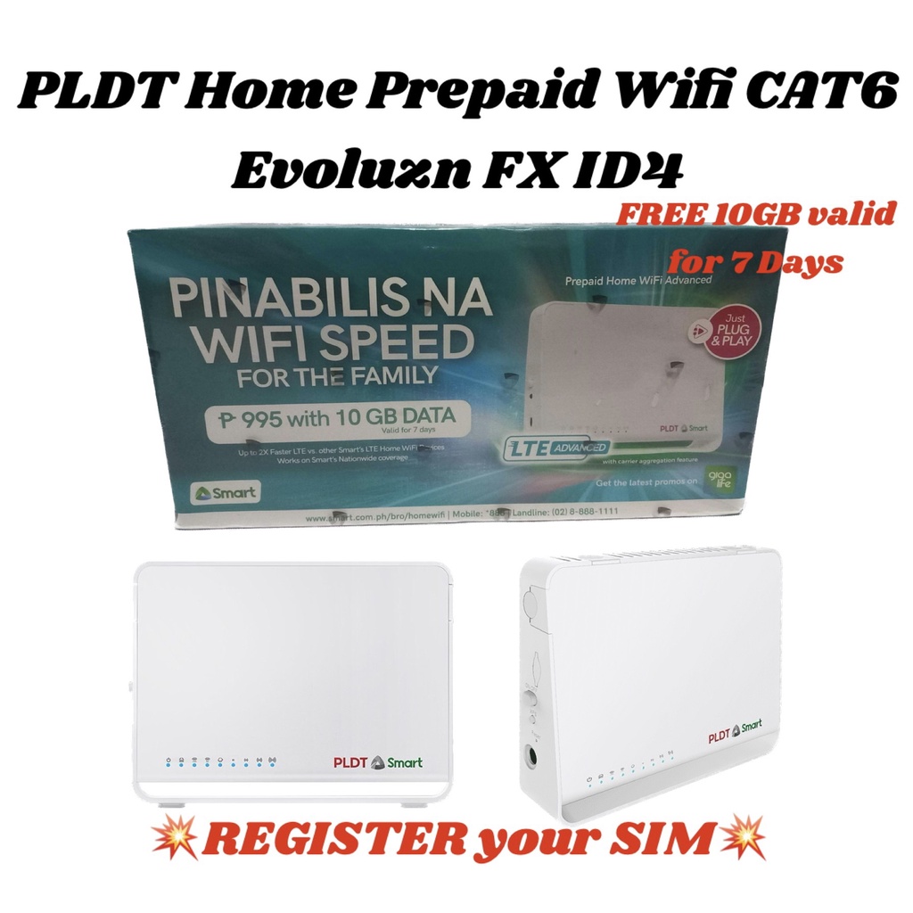 PLDT Home Prepaid Wifi CAT6 Evoluzn FX-ID4 | Shopee Philippines
