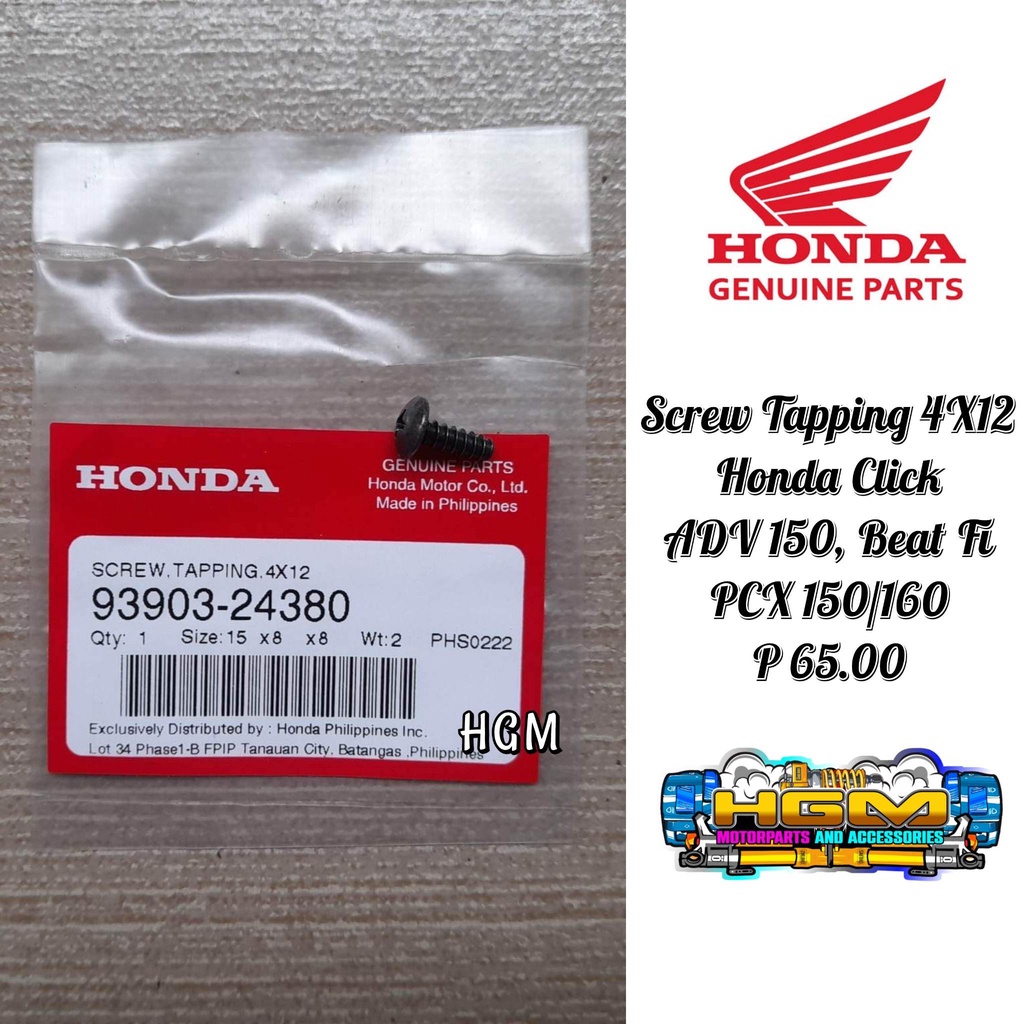 SCREW TAPPING 4X12 | HONDA CLICK 125i/150i V1&V2 | ADV 150 | PCX 150/ ...