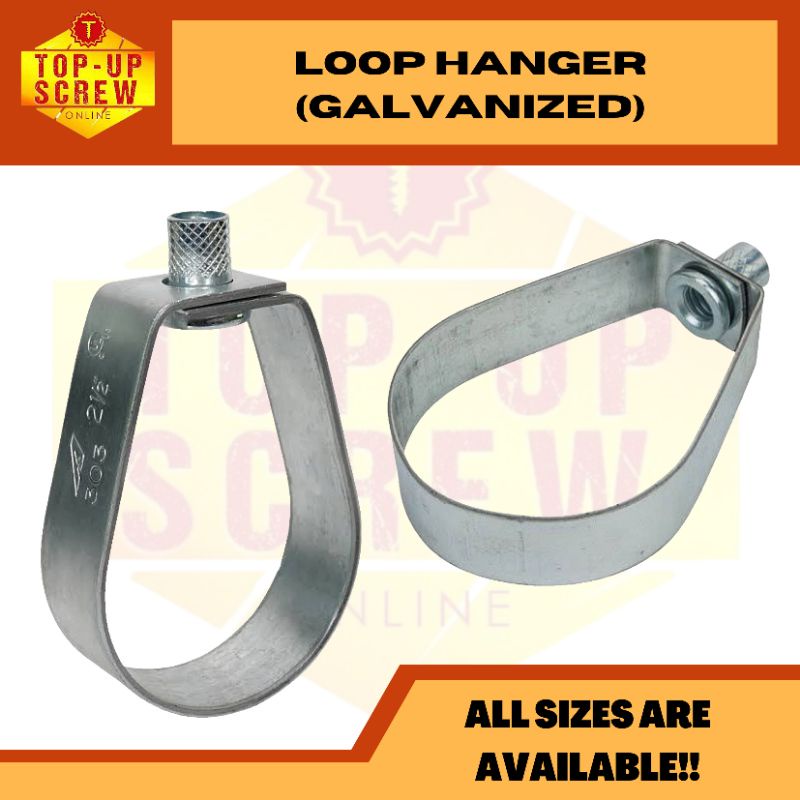 Galvanized Loop Hanger || sizes 1/2, 3/4, 1", 1-1/4, 1-1/2, 2" || Sold ...