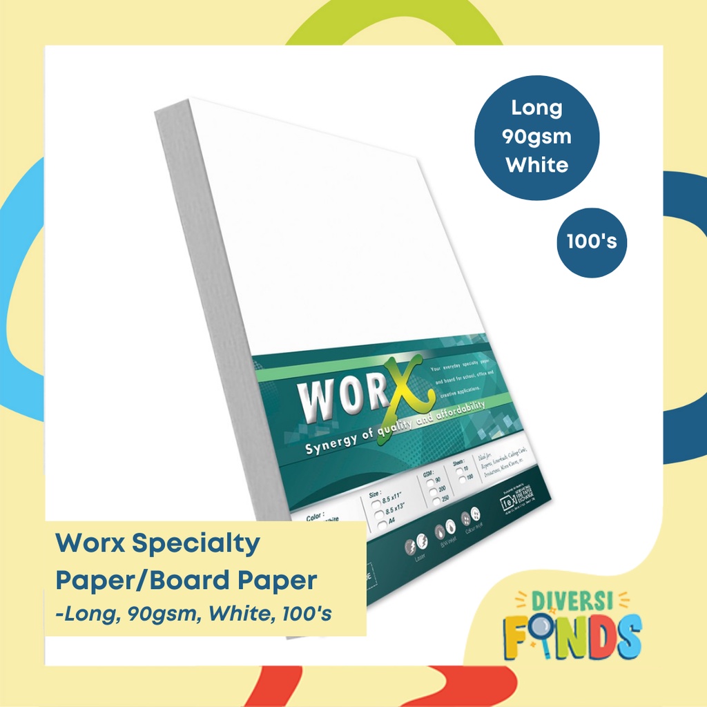 500pcs Worx Specialty/Board Paper 200gsm White Short, A4 or Long ...