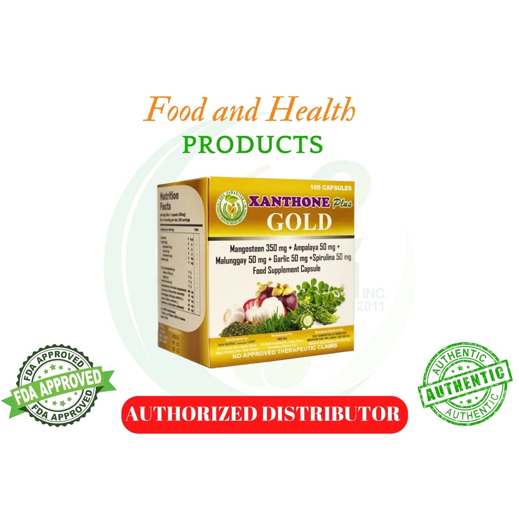 Xanthone Plus Gold Food Supplement Capsule | 1 Box (100 Capsules ...