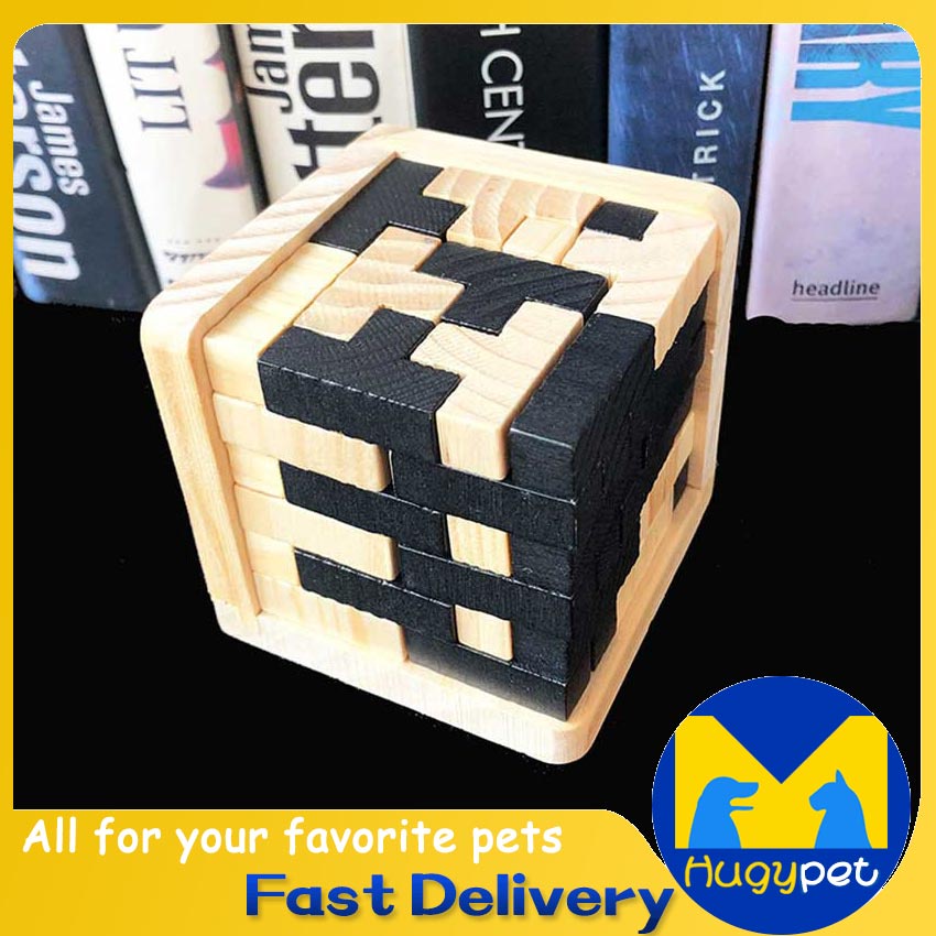 Wooden Magic Cube Puzzle IQ Kong Ming Interlocking Educational Toy ...