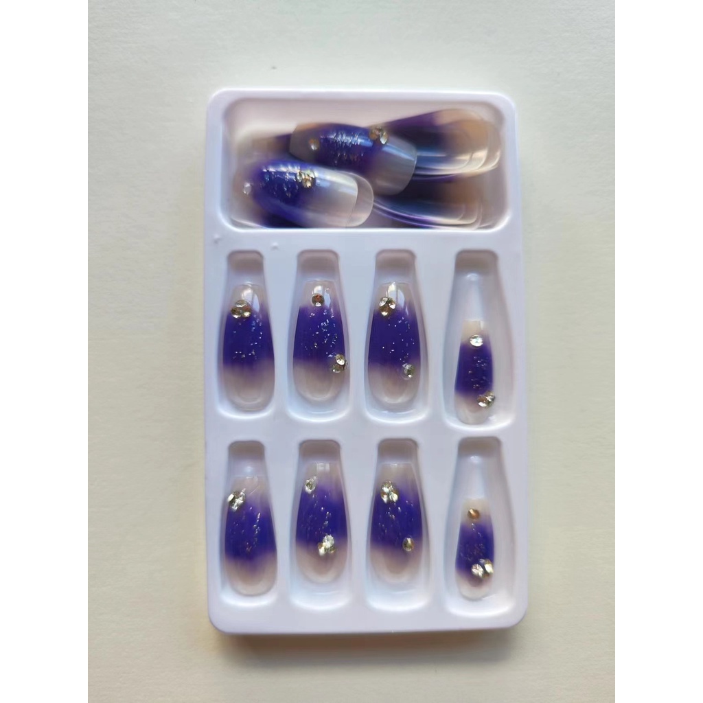 New 2023 Trends 24 Pcs Decorative Fake Nails Set With Glue French Nail