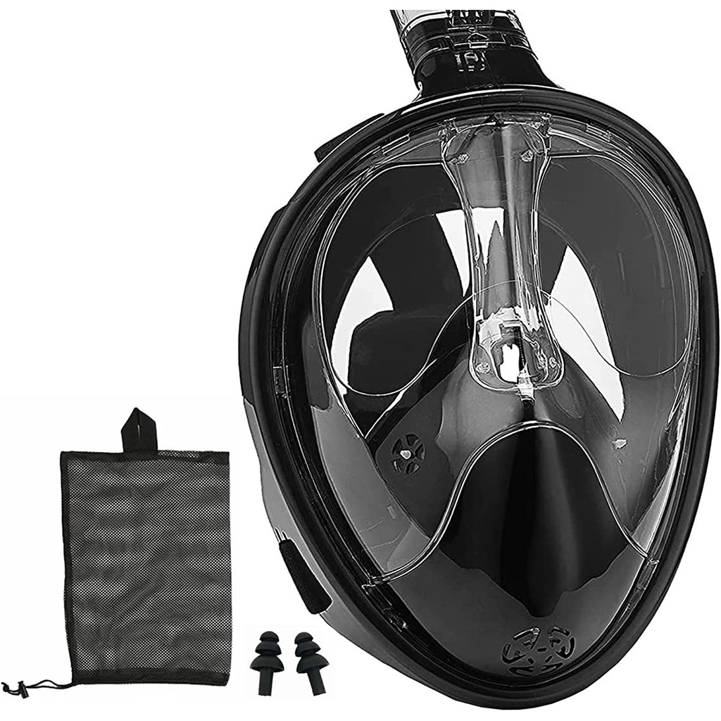Full Face Snorkel Mask - 180° Panoramic View Snorkel Mask w/ Newest Dry ...