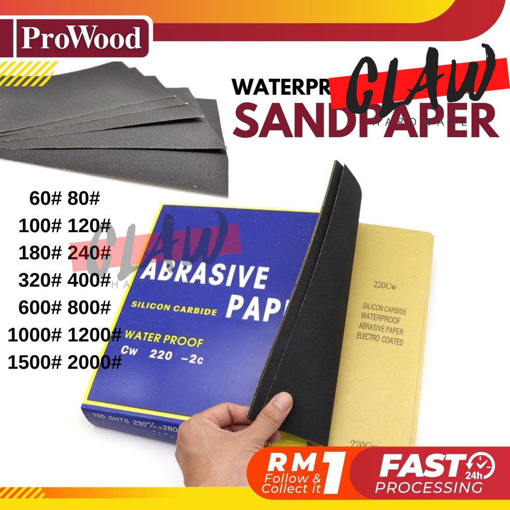 EAGLE Sandpaper Waterproof Abrasive Paper Sand Paper Dry / Wet (Grit 60 ...