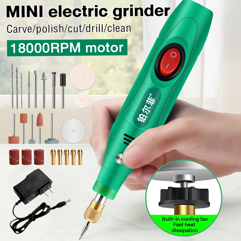 Cordless Mini Electric Drill Set 12V DC Power Tools for Milling Cutting ...