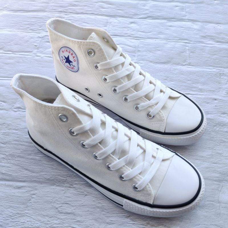 Advan X Mingbao Mens and Ladies High Cut Cream White Hi Top Lace ...