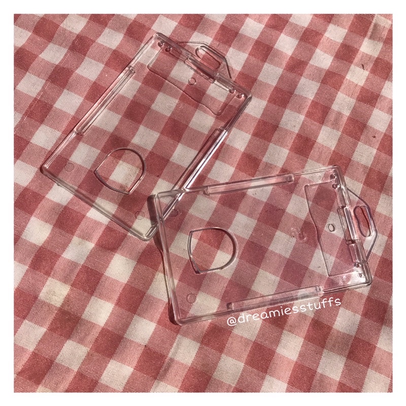 (Dream2) Transparent Clear Frame/Clear Glass Casing ID Card Holder ...