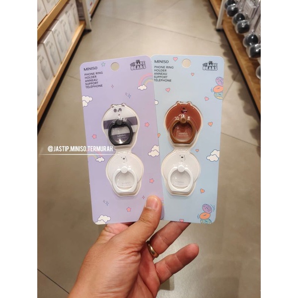 Miniso Phone Ring Holder We Bare Bears (2pcs Contents) | Shopee Philippines