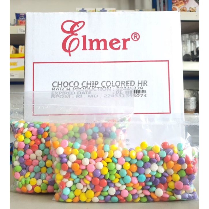 Elmer Chocochip Rainbow / Colorful Chocolate Chip Elmer 100Gr, 250Gr ...