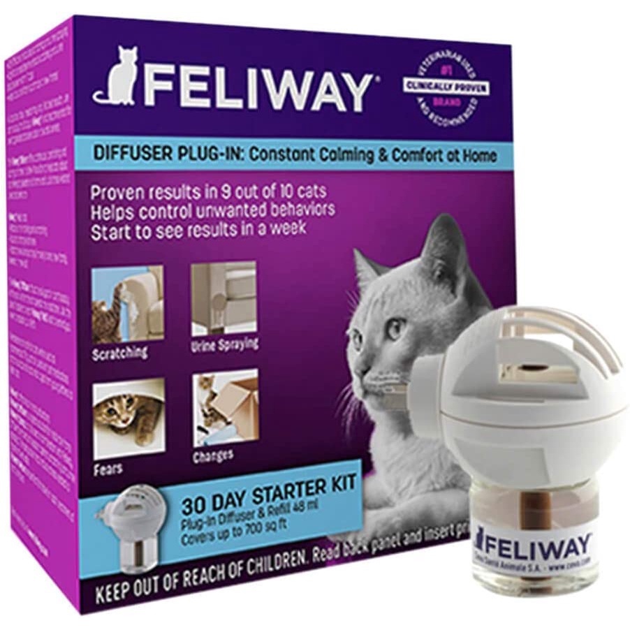 FELIWAY Classic Cat Calming Pheromone Diffuser 30 Day Starter Kit (48 ...