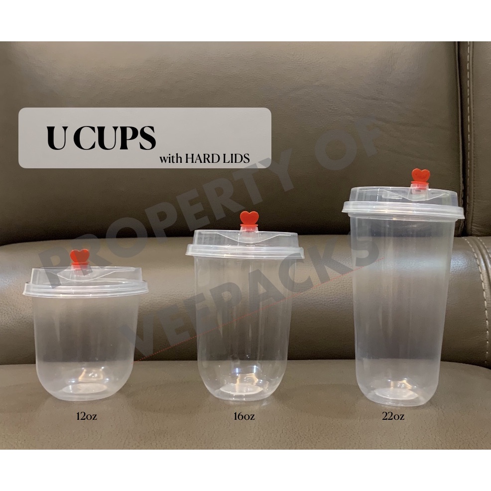 [50pcs] High Quality Plastic UCups (Milktea Cups) with Lid Set | Shopee ...