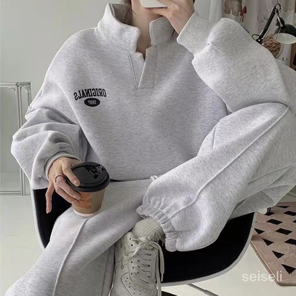[SEI HOME] Autumn Winter New Style Sweatshirt Sweatpants Suit Women's ...