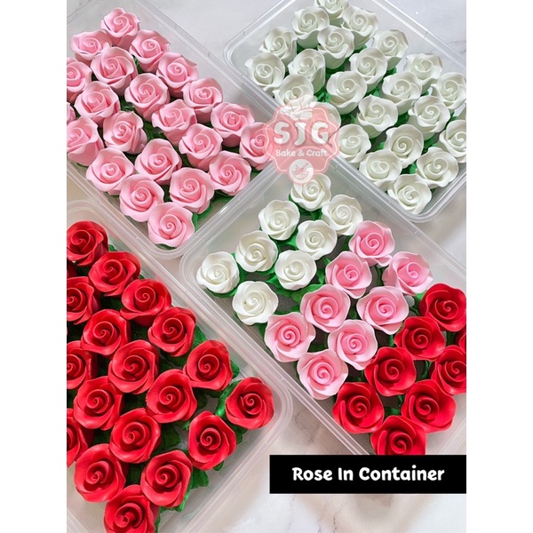 part 5 rose in container rose in wire edible sugar flowers cake toppers ...