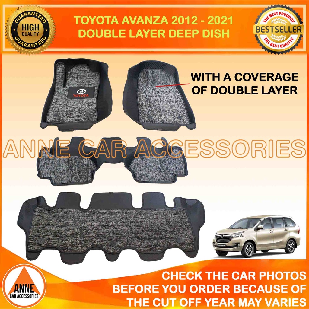 Double Layer 7D Deep Dish Matting for Toyota Avanza 2012 - 2021 Model ...