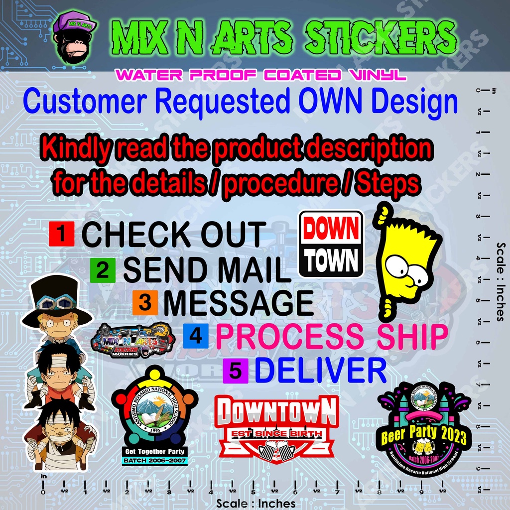 Customized customer requested own design Waterproof Sticker Motorcycle ...