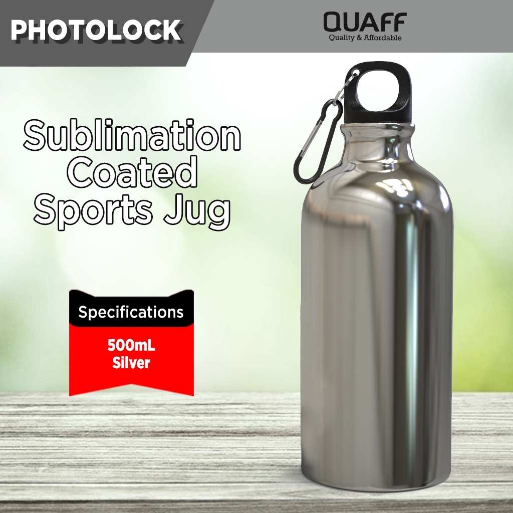 Sublimation Coated QUAFF Sports Jug White & Silver 500ml / 600ml ...